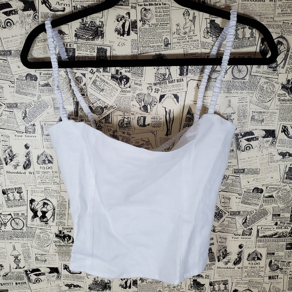 Reformation | Tops | Nwt Reformation Amaya Linen Top Open Back Criss ...